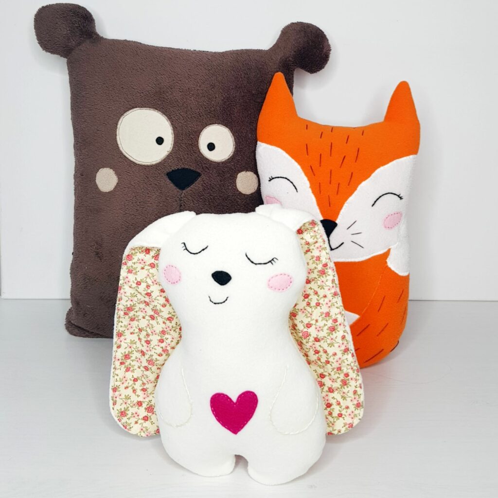 Animal Sewing Patterns Bundle I Teddy Bear, Fox & Bunny I Easy