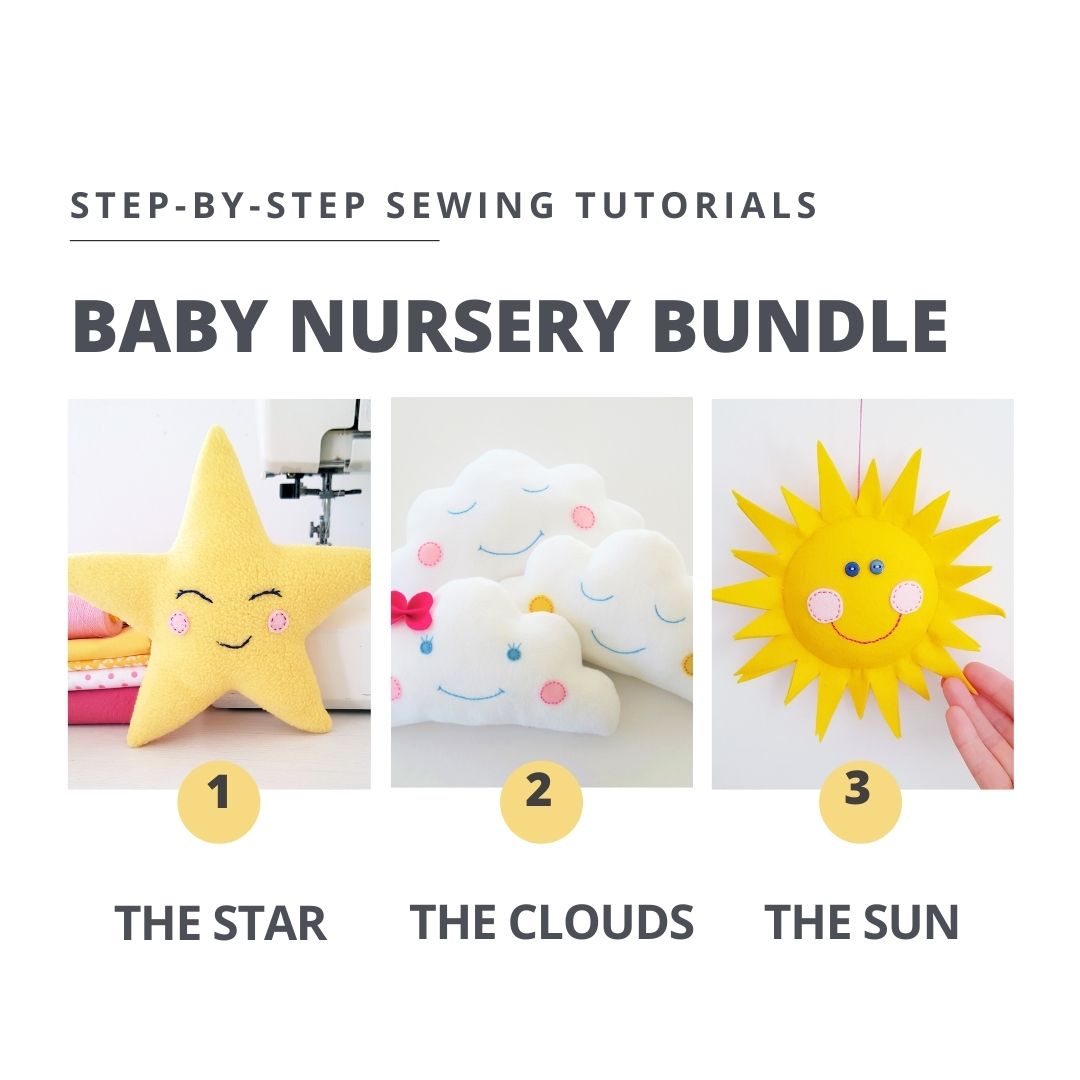 Baby Nursery Bundle I The Sun, Star & Clouds I Easy Sewing Patterns